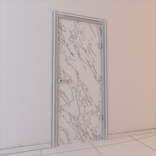 glass door monoblock 007 3D Model in Door 3DExport