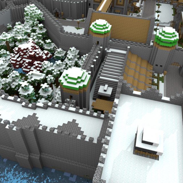 minecraft castle 3D Model in Fantasy 3DExport