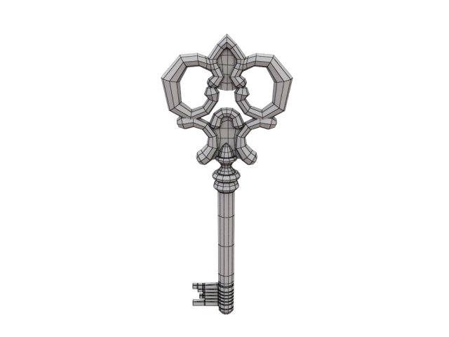 golden key 3D Model in Parts 3DExport