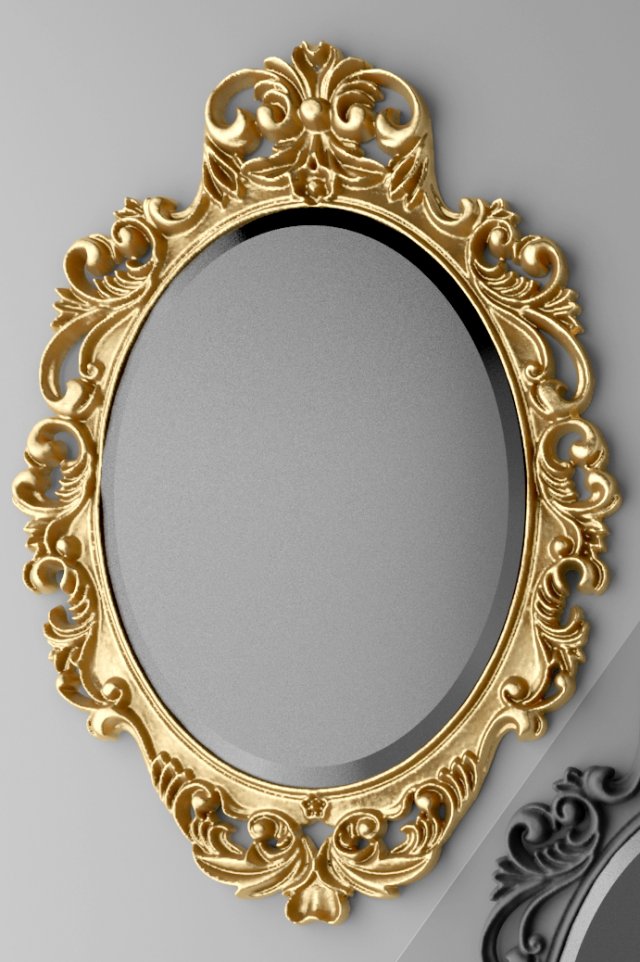Baroque oval frame 3D Model in Household Items 3DExport