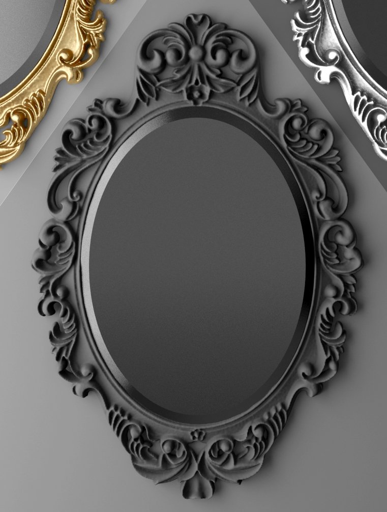 Baroque oval frame 3D Model in Household Items 3DExport