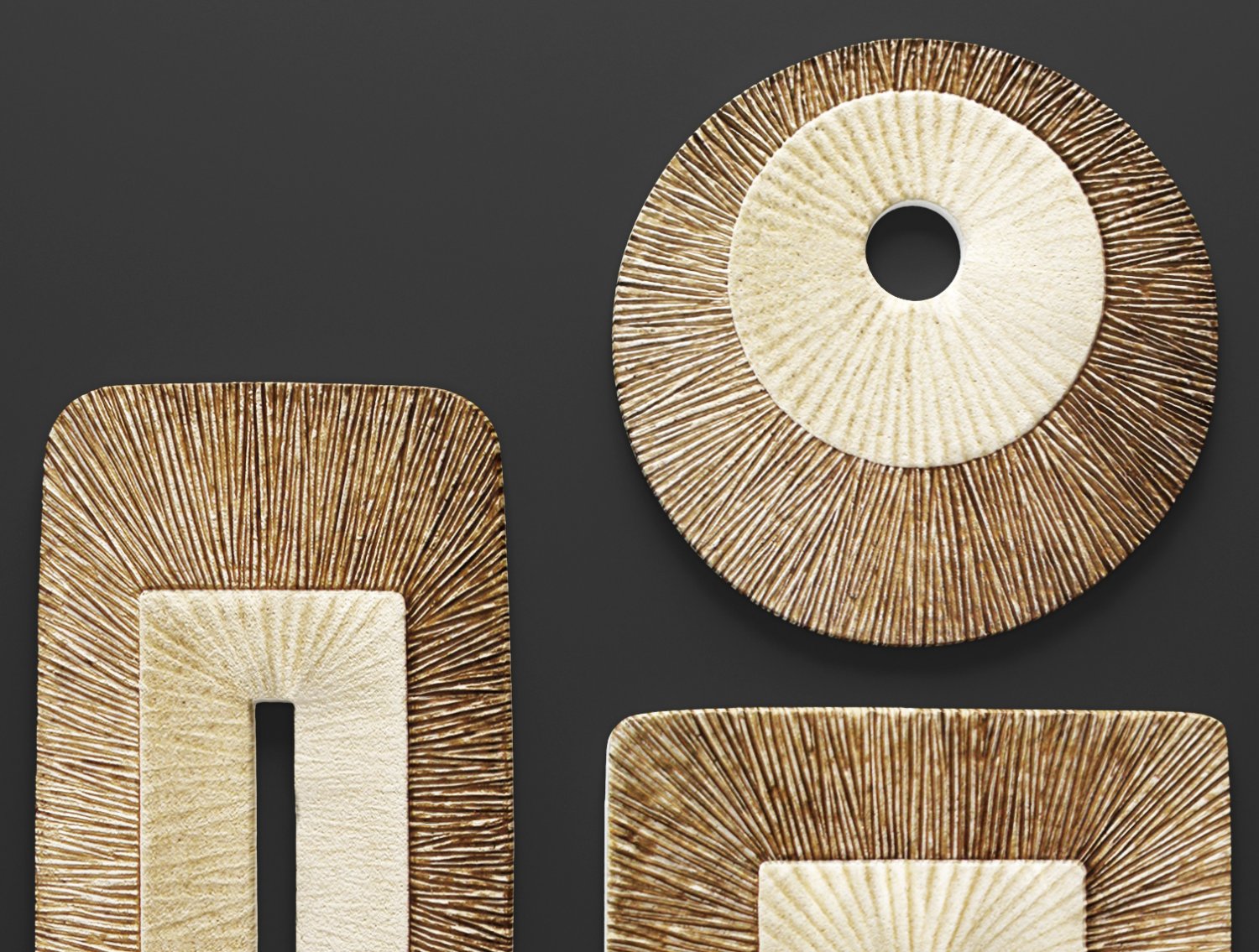 Concave Ribbed Plaque Wall Art - Set 3D Model in Decoration 3DExport