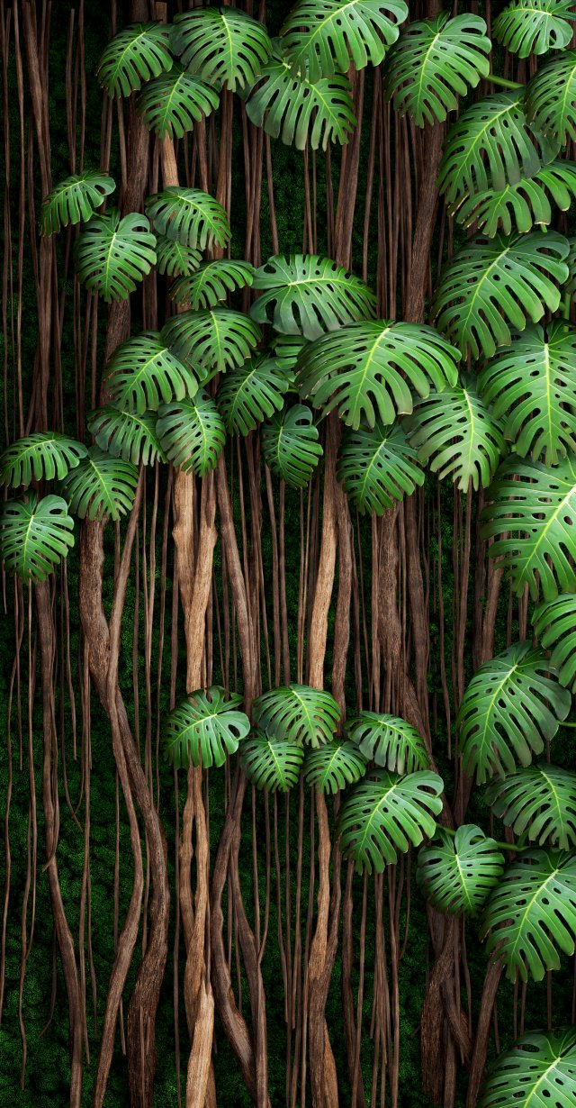 vertical gardening monstera 3D Model in Bush 3DExport