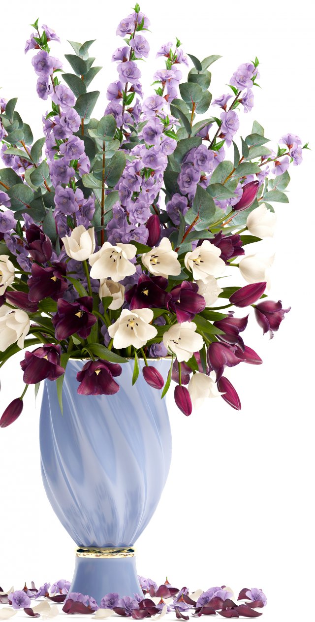 bouquet of spring flowers tulips 3D Model in Flowers 3DExport