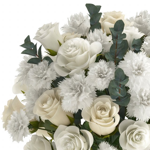 bouquet of white flowers in a vase for decor 147 3D Model in Flowers ...