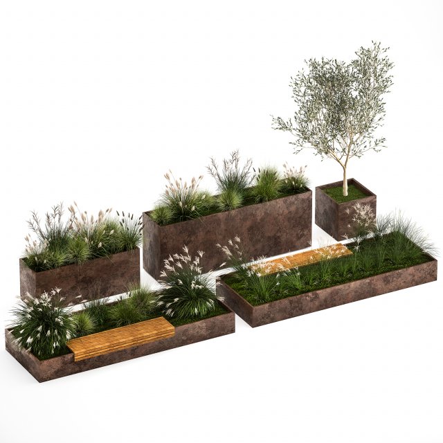Bushes For Landscaping And Urban Environments 1139 3D Model in Bush ...
