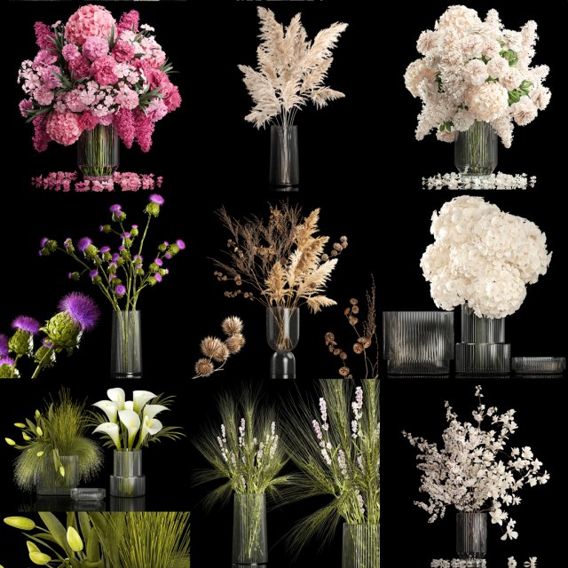 Collection of flower bouquets set of 31 pieces 3D Model in Flowers 3DExport
