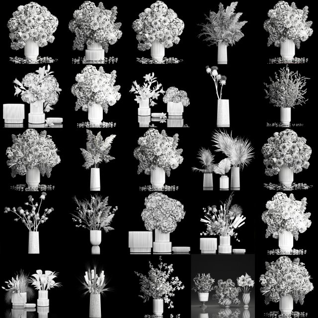 Collection of flower bouquets set of 31 pieces 3D Model in Flowers 3DExport
