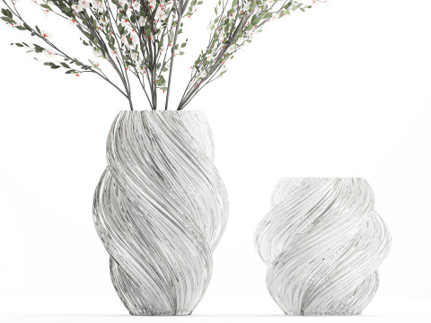 Bouquet de branches de fleurs de cerisier blanc sakura, décor de vase ...