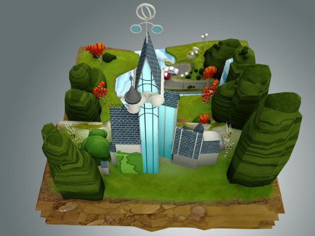 low poly fantasy castle 3D Model in Fantasy 3DExport