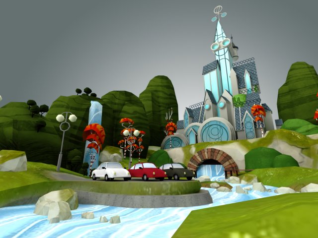 low poly fantasy castle 3D Model in Fantasy 3DExport