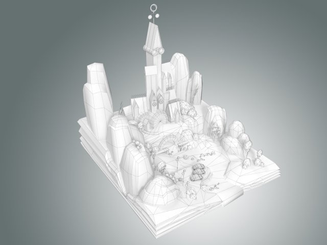 low poly fantasy castle 3D Model in Fantasy 3DExport