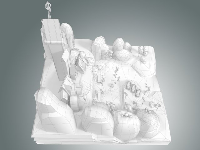 low poly fantasy castle 3D Model in Fantasy 3DExport
