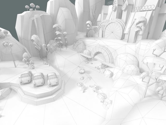 low poly fantasy castle 3D Model in Fantasy 3DExport
