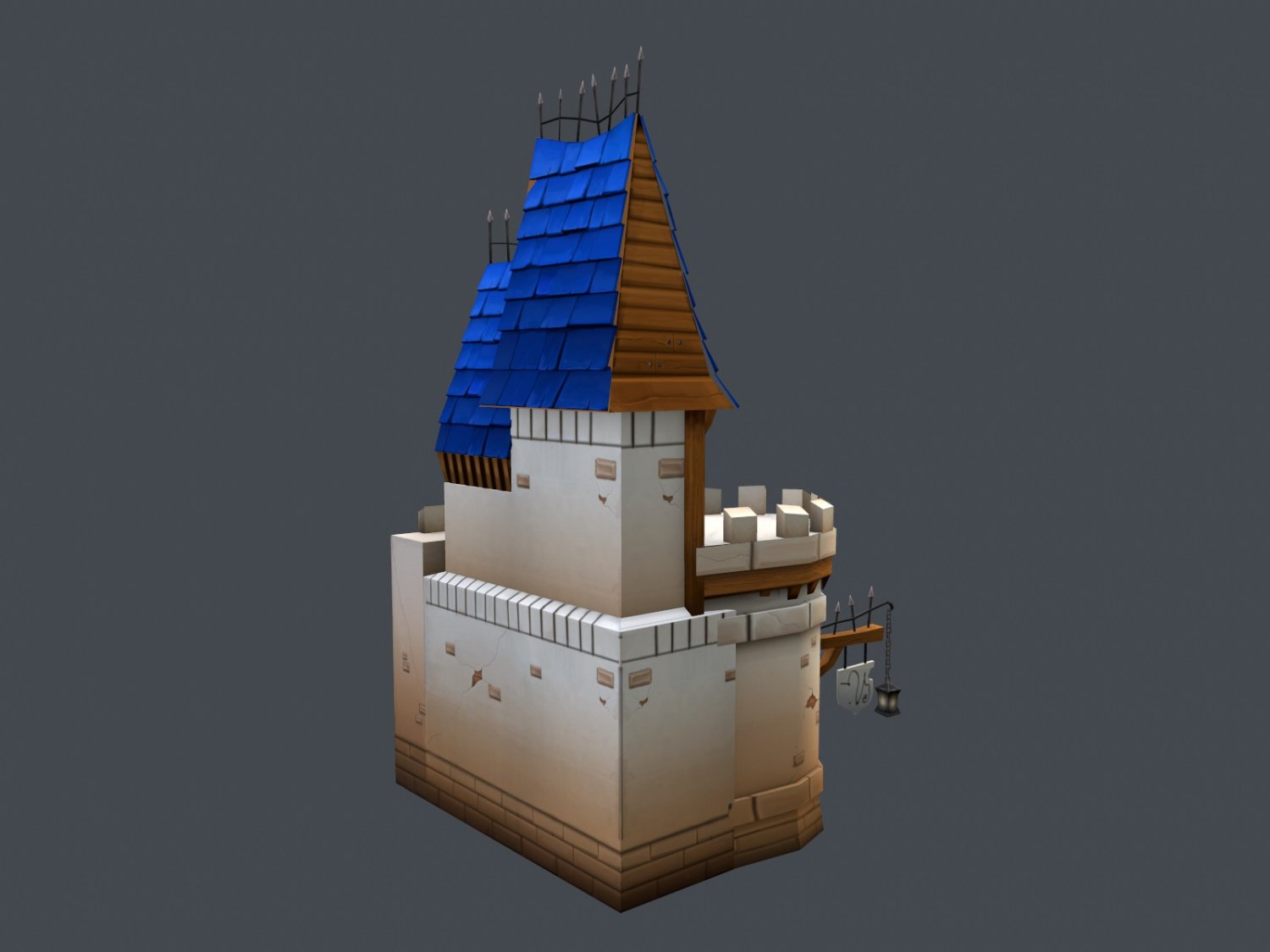 Low Poly Medieval Castle 3D Model in Fantasy 3DExport