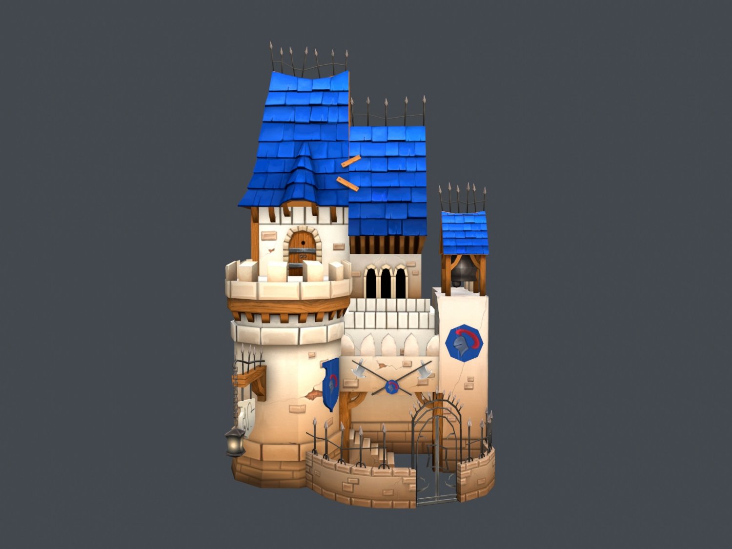 Low Poly Medieval Castle 3D Model in Fantasy 3DExport