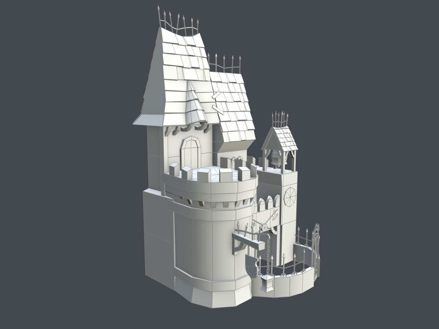 Low Poly Medieval Castle 3D Model in Fantasy 3DExport