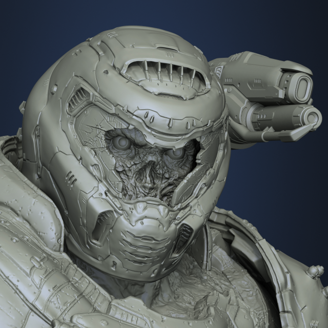 Zombie DOOM Slayer 3D Print Model in Monsters & Creatures 3DExport