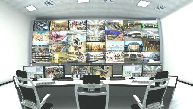 control room 3d 3D Model in Computer 3DExport