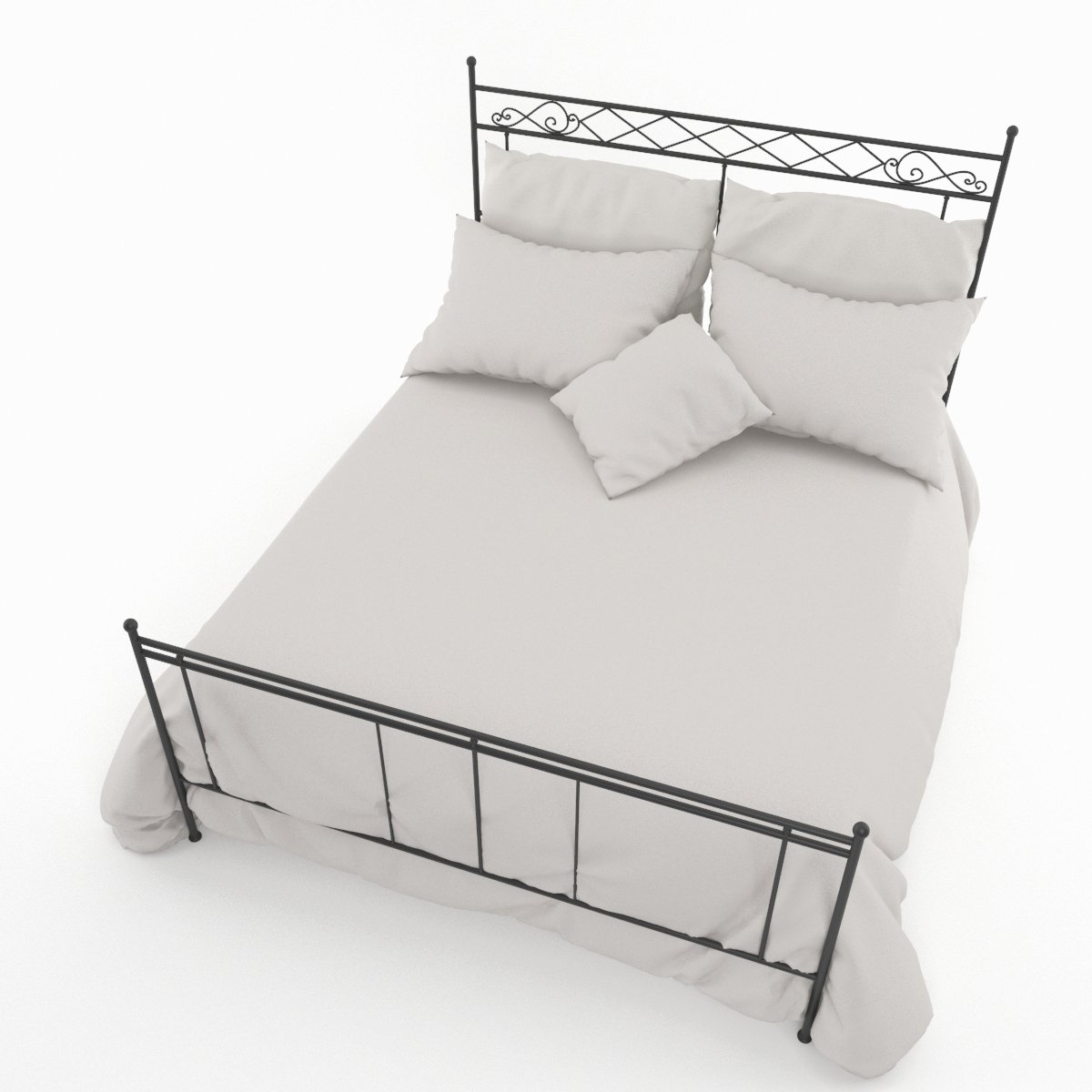 white bed 3D Models in Bedroom 3DExport