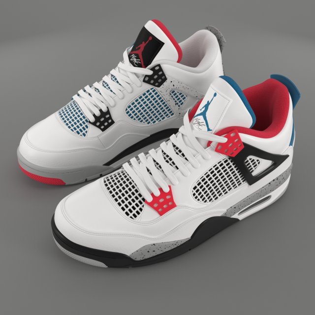 air jordan 4 retro what the pbr 3D Model in Clothing 3DExport