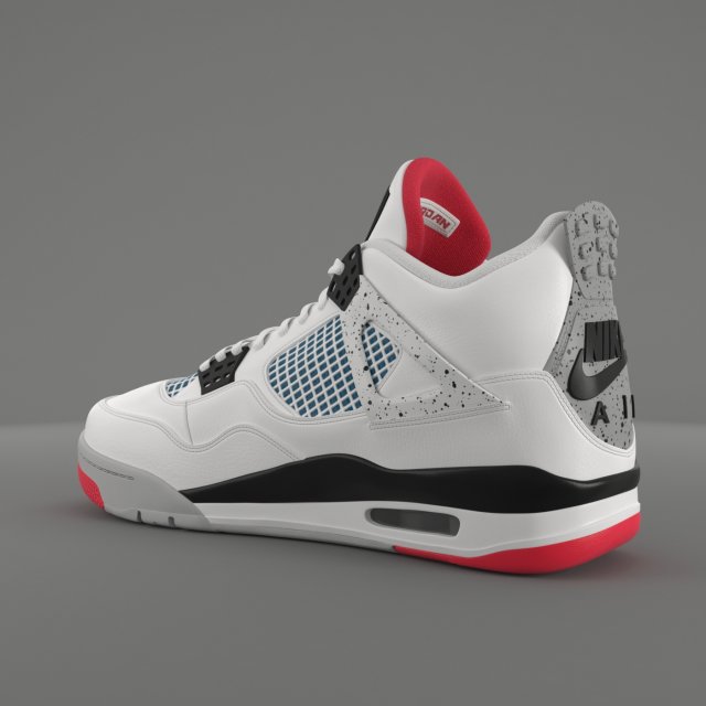 air jordan 4 retro what the pbr 3D Model in Clothing 3DExport