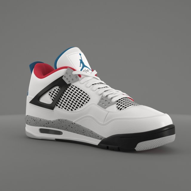 air jordan 4 retro what the pbr 3D Model in Clothing 3DExport