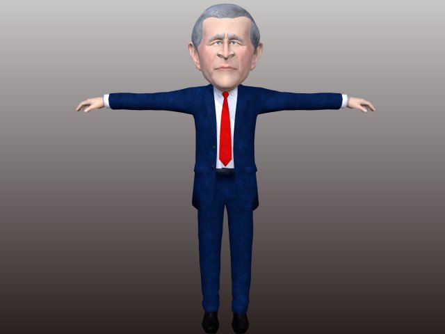 george bush caricature 3D Model in Man 3DExport