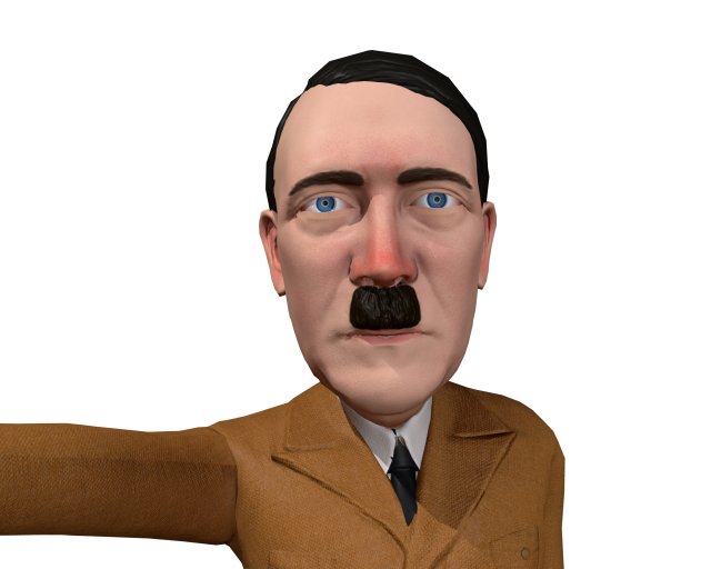 hitler caricature rigged animated low poly 3D Model in Man 3DExport