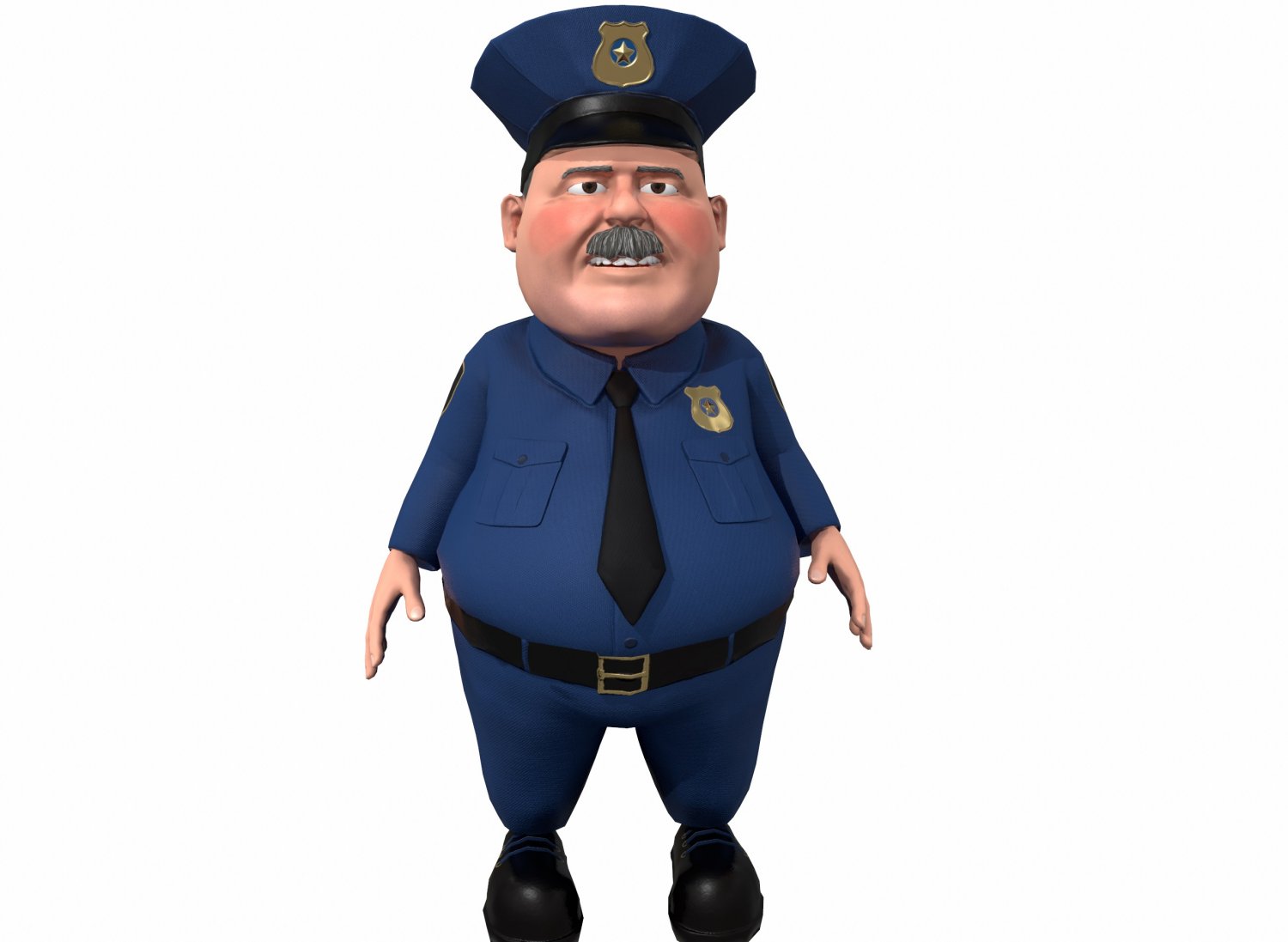 Cartoon policeman 3D Model in Cartoon 3DExport