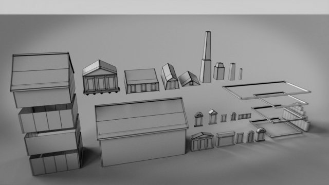 paper buildings and building model kit 3D Model in Decoration 3DExport