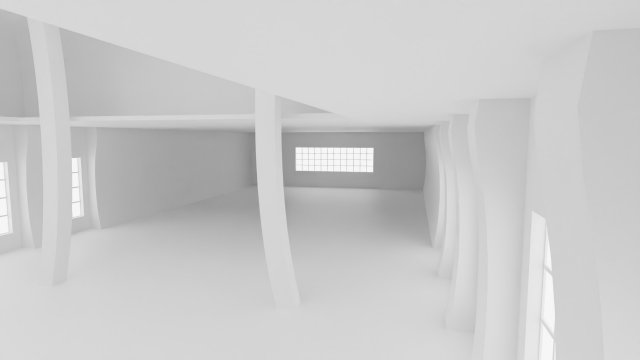Concept space interior empty rooms 3D Model in Hall 3DExport