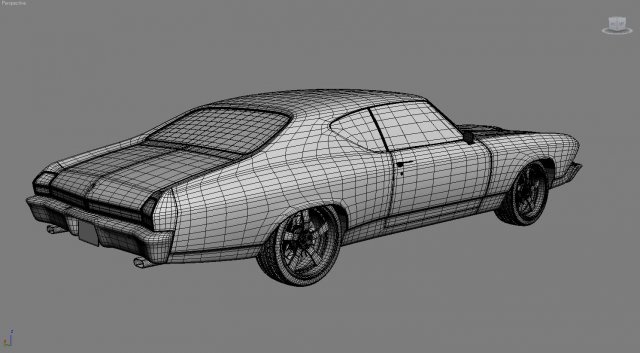 chevrolet chevelle ss 1969 3D Model in Classic Cars 3DExport