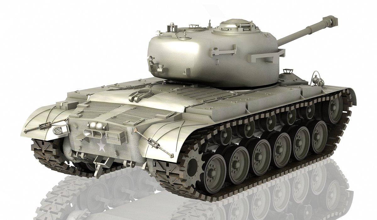 Tank M26 Pershing 3D Model in Tank 3DExport