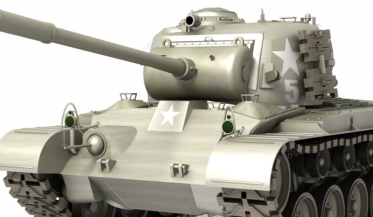 Tank M26 Pershing 3D Model in Tank 3DExport