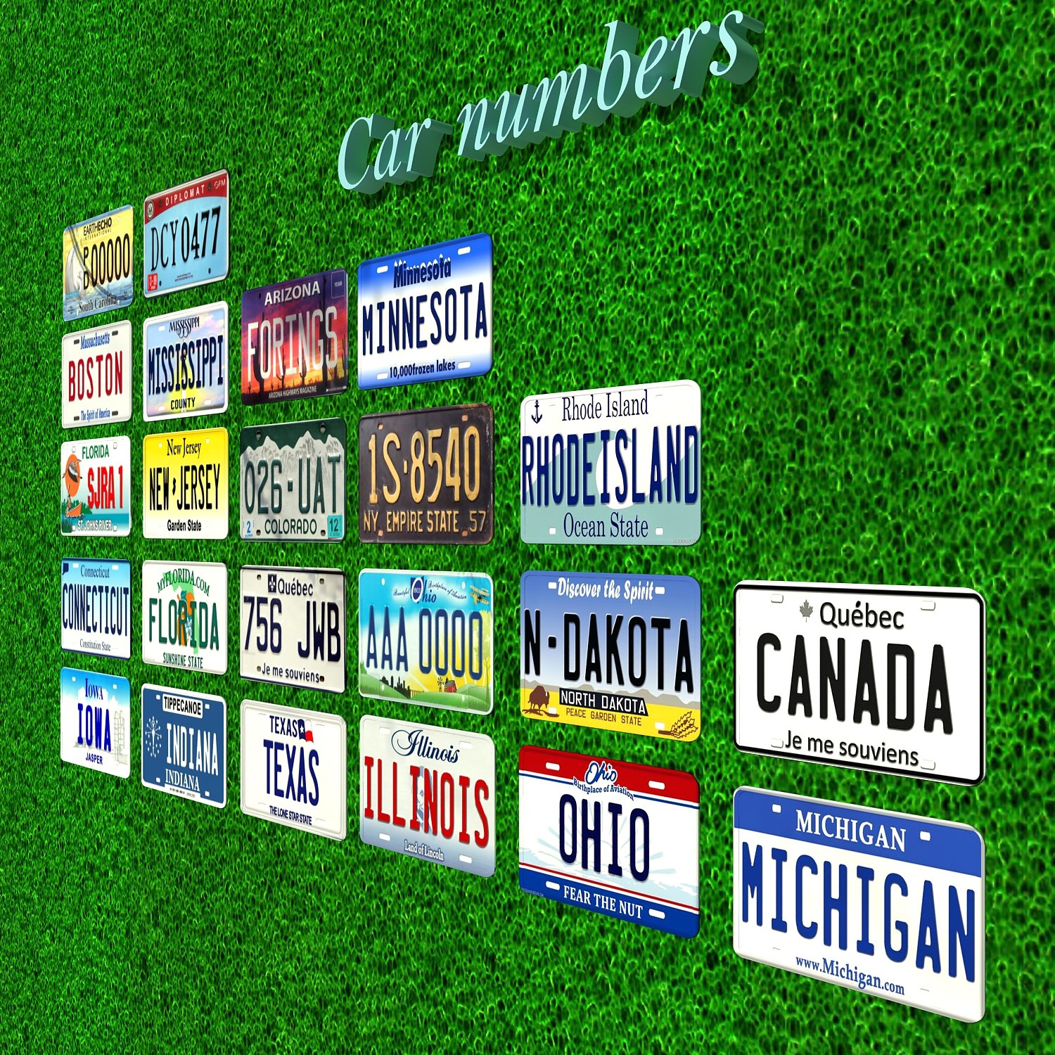 Car numbers 3D Model in Parts of auto 3DExport