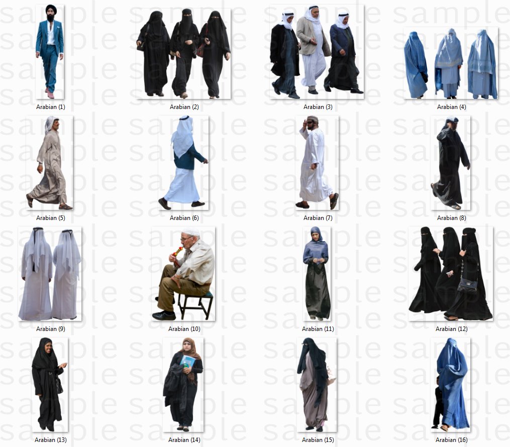 arabian people cutout images CG Textures in Landscapes 3DExport