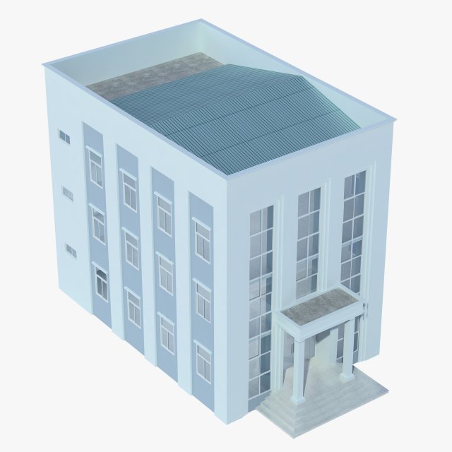 neoclassical small office building 3D Model in Buildings 3DExport