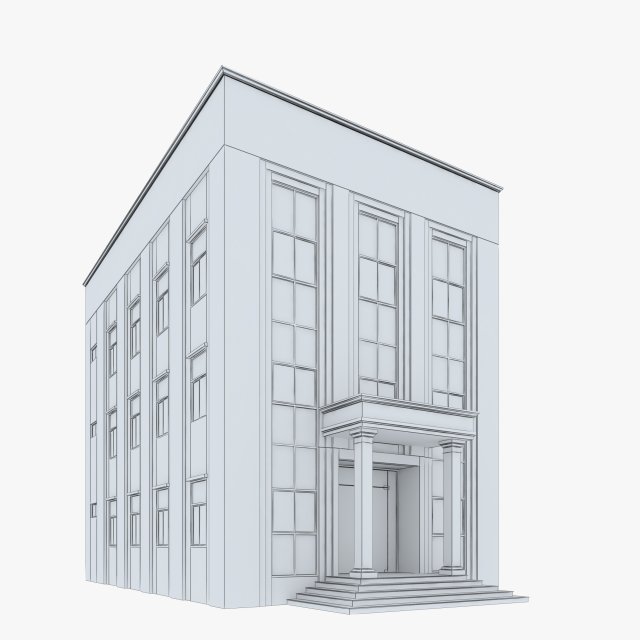 neoclassical small office building 3D Model in Buildings 3DExport