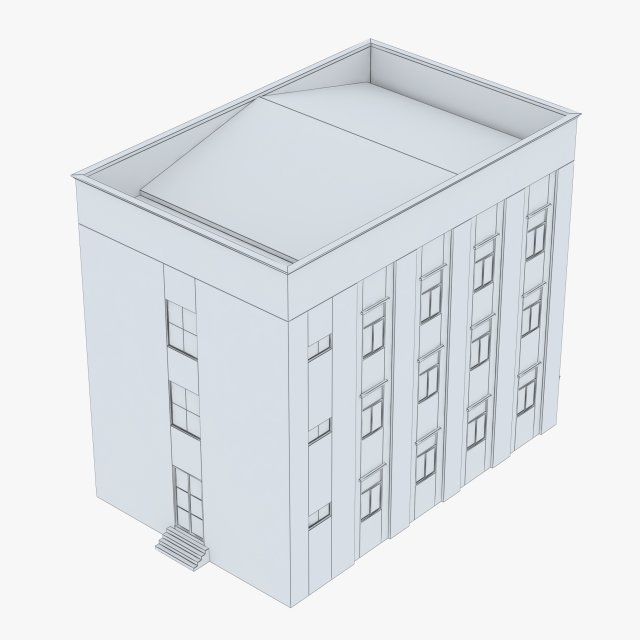 neoclassical small office building 3D Model in Buildings 3DExport
