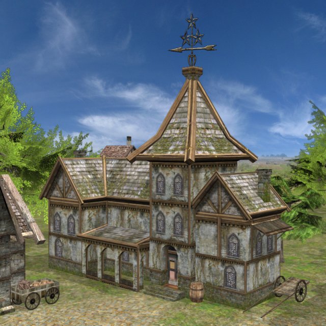 realistic village scene 3D Model in Cityscapes 3DExport