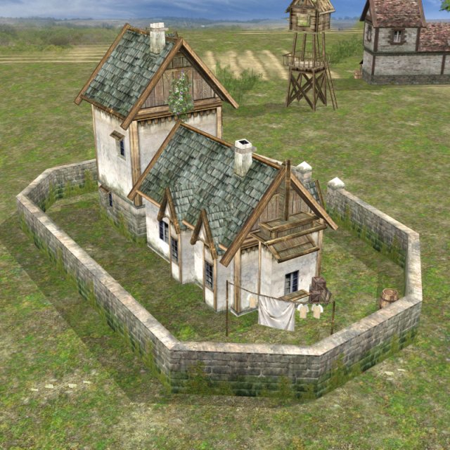 realistic village scene 3D Model in Cityscapes 3DExport