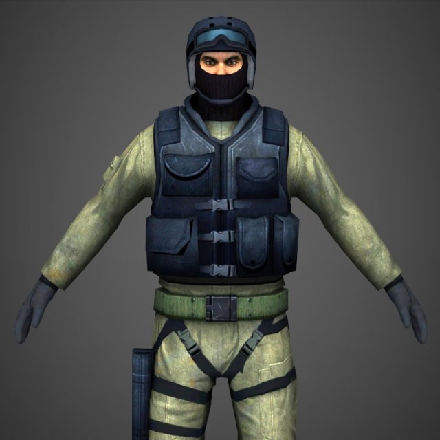 game ready military commando 3D Model in Man 3DExport
