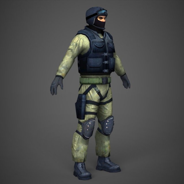 game ready military commando 3D Model in Man 3DExport