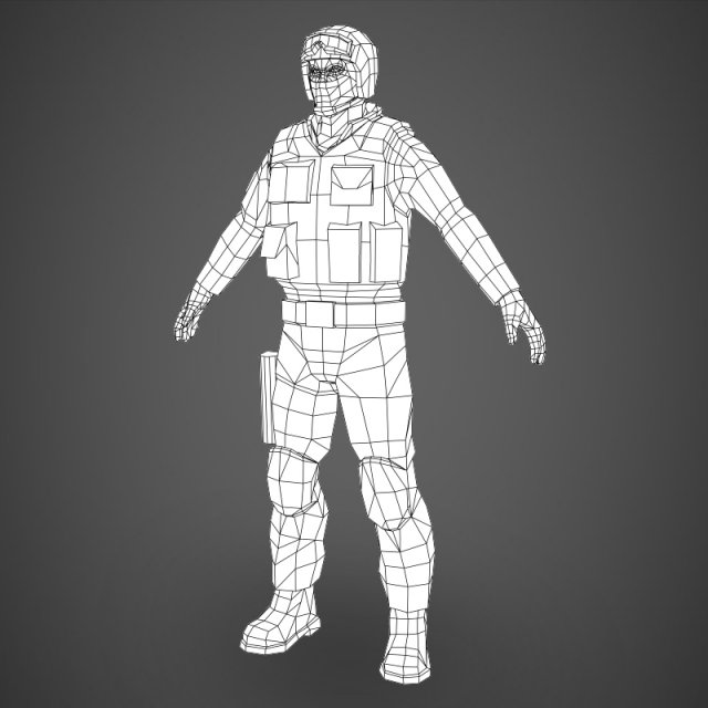 game ready military commando 3D Model in Man 3DExport