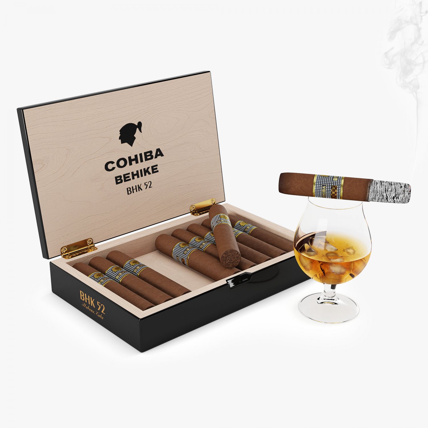 cigars cohiba behike whiskey 3D Models in Household Items 3DExport