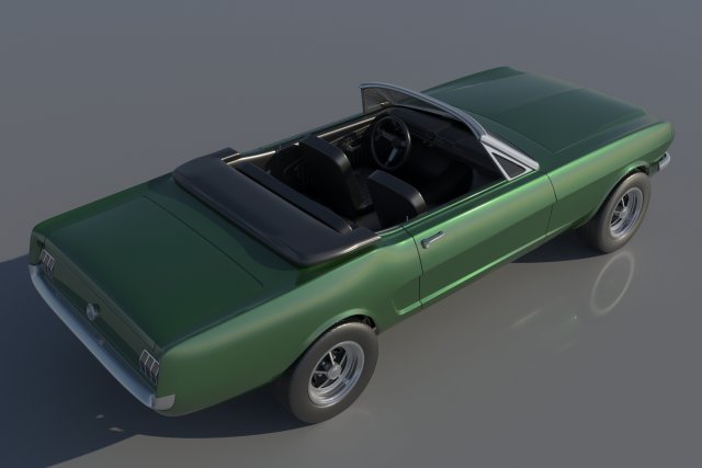 Fo-rd Mu stang 1965 Convertible 3D Print Model in Automotive 3DExport