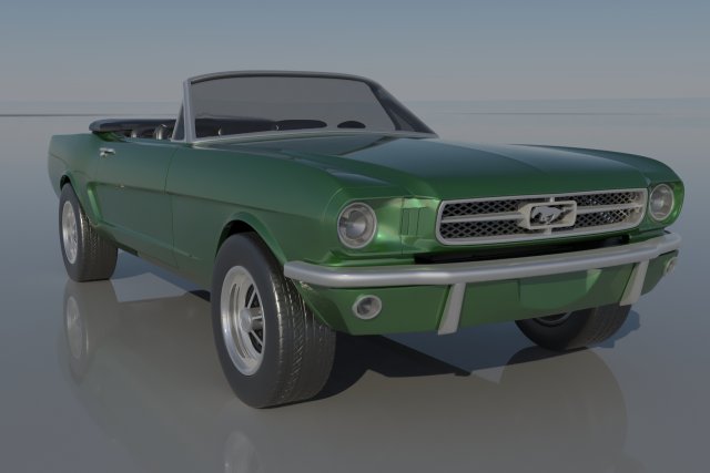 Fo-rd Mu stang 1965 Convertible 3D Print Model in Automotive 3DExport