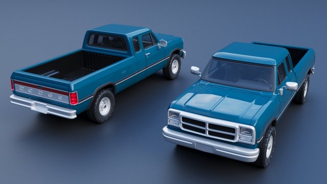 Dodge Ram 250 - 1991 Modèles 3D en vedette in Automobile 3DExport