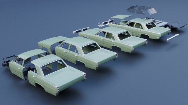 Plymouth Valiant 100 4 Door 1968 3D Print Model in Automotive 3DExport